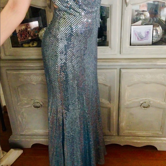 L.A. Glo | Dresses | Vintage 9s Y2k Gown La Glow Sequin Mermaid Formal ...